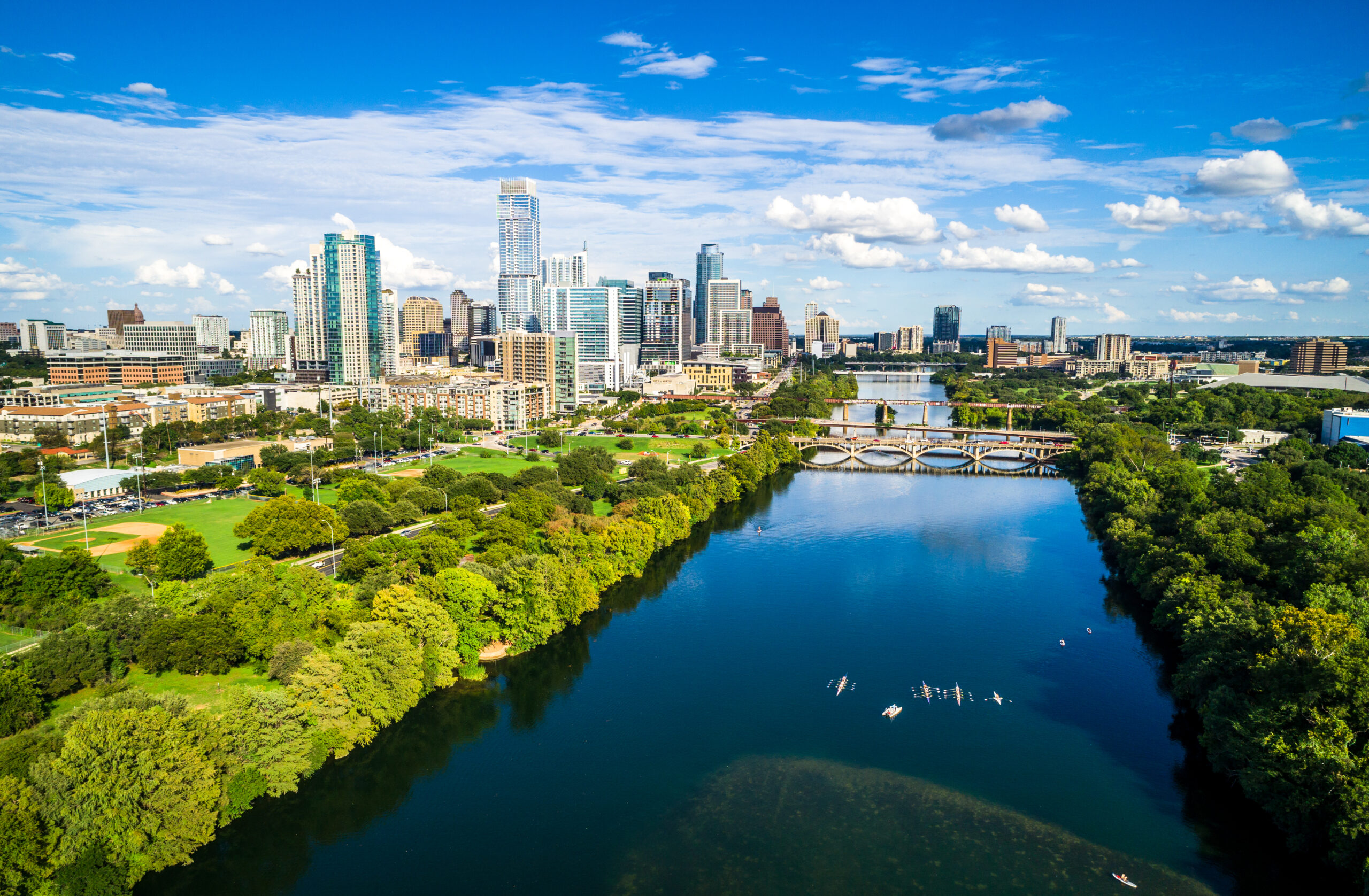 Aerial,Drone,View,Above,Town,Lake,Over,Looking,Austin,Texas - BOATERS BLOG
